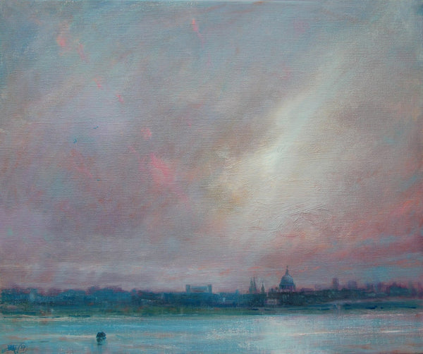 Seascape Painting St. Paul's Skyline Art Ocean Canvas Blue Water London ...